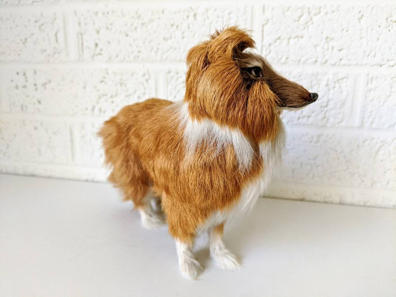 Vintage Realistic Collie Dog Figurine | Etsy