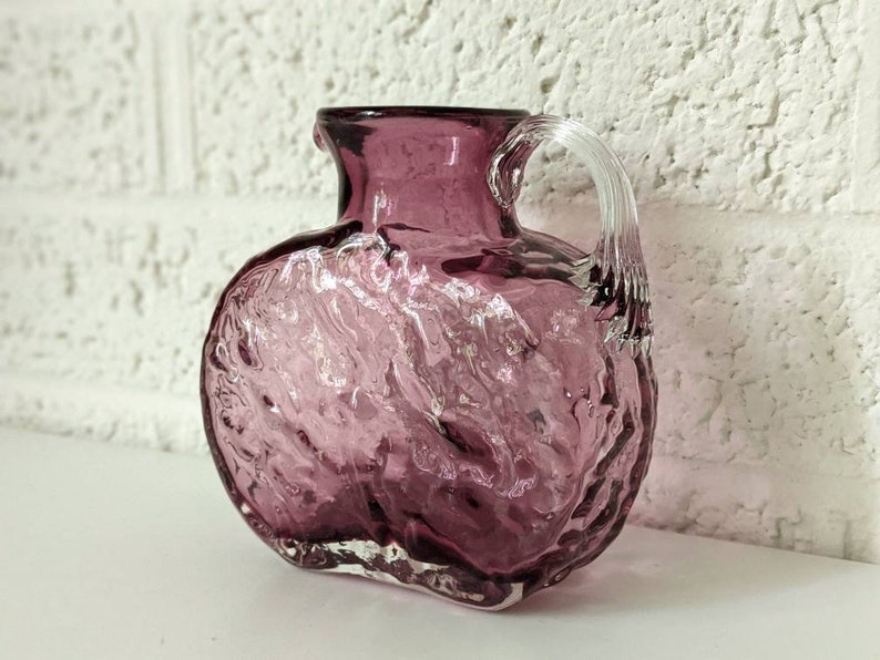 Small Vintage Pilgrim Glass Cranberry Nugget Pattern Pitcher - Etsy
