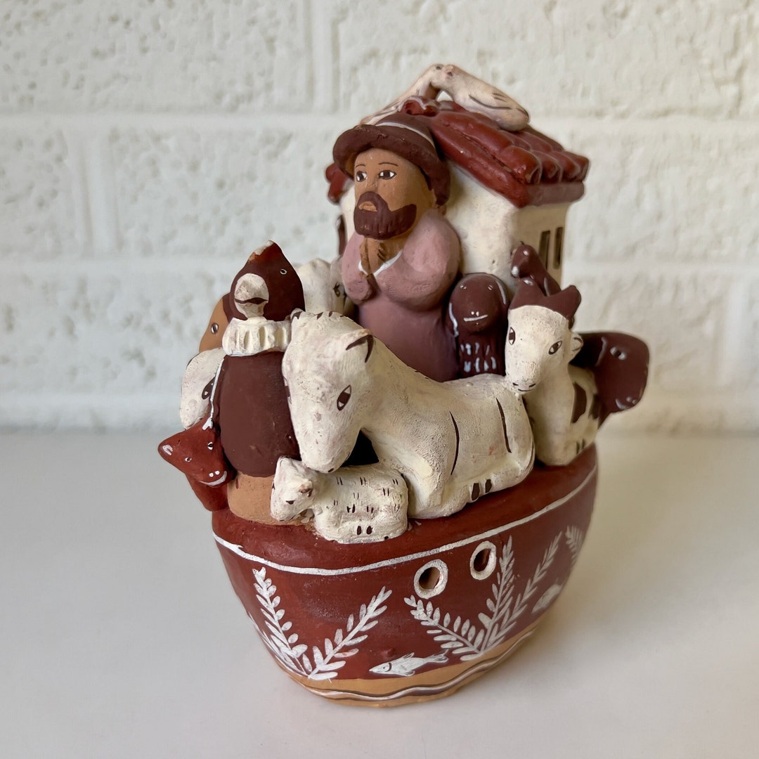 Vintage Peruvian Noahs Ark | Clay Art | Terra Cotta Pottery | Hand Made ...