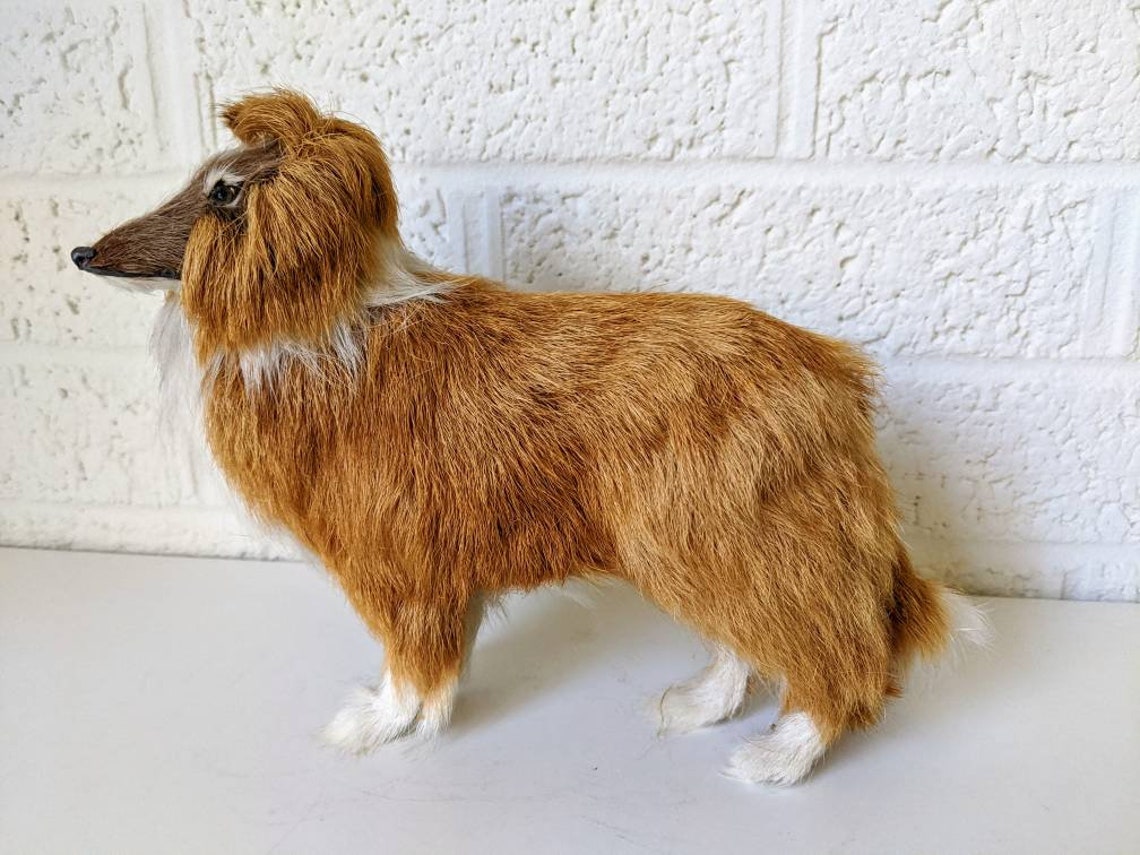 Vintage Realistic Collie Dog Figurine | Etsy