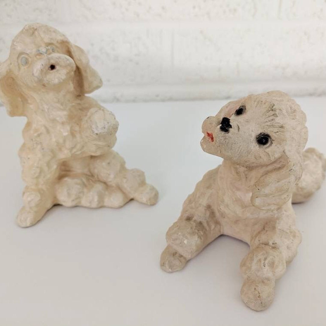 Pair of Vintage Chalkware Poodles Universal Original - Etsy