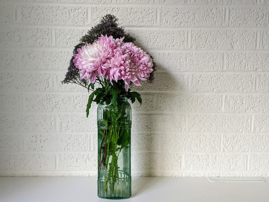 Tall Vintage Triangular Glass Bottle, Jar, or Vase | Possibly Libbey ...
