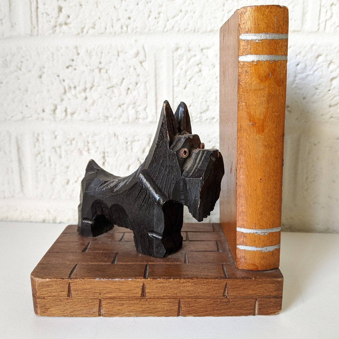 Pair Vintage Scottie Dog Wooden Bookends - Etsy
