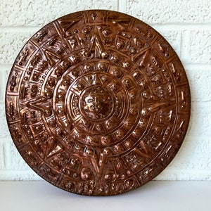 Vintage Copper Disk Mayan Calendar Wall Art - Etsy