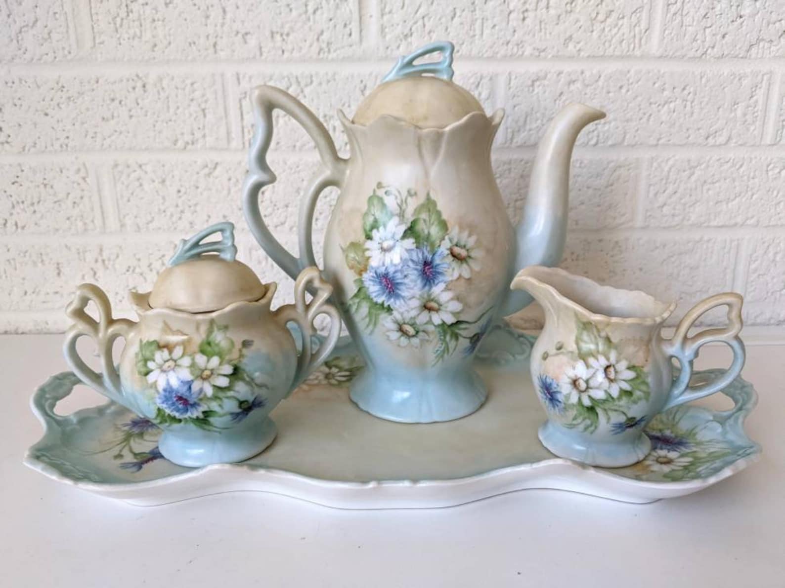 Gorgeous Al-ka Kunst Alboth and Kaiser Tea Set Hand Painted | Etsy