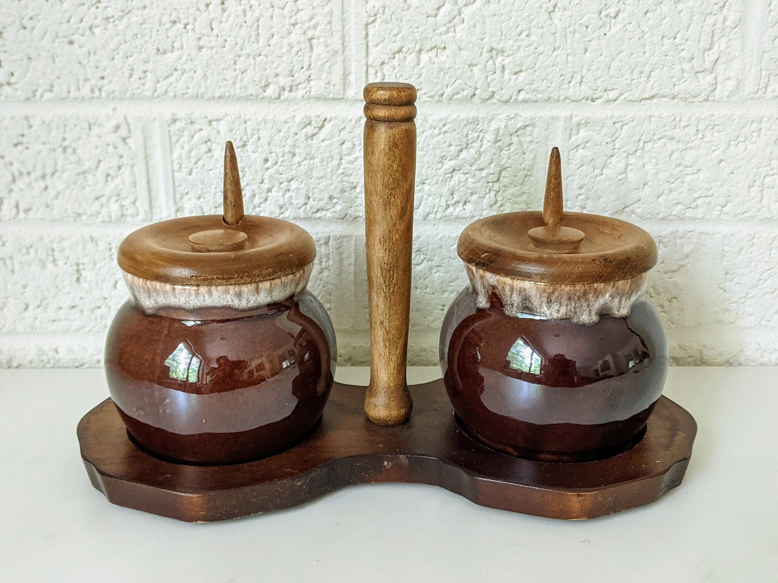 Vintage Drip Pottery Condiment Caddy Jam Caddy Honey Caddy - Etsy