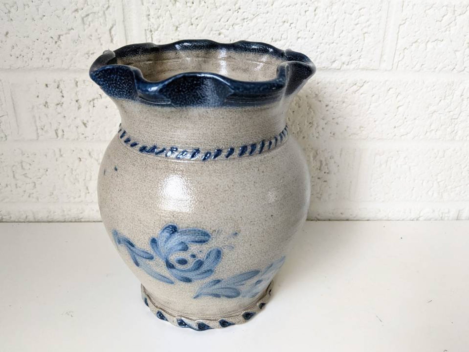 Vintage Wisconsin Pottery Utensil Bowl or Vase Salt Glaze - Etsy
