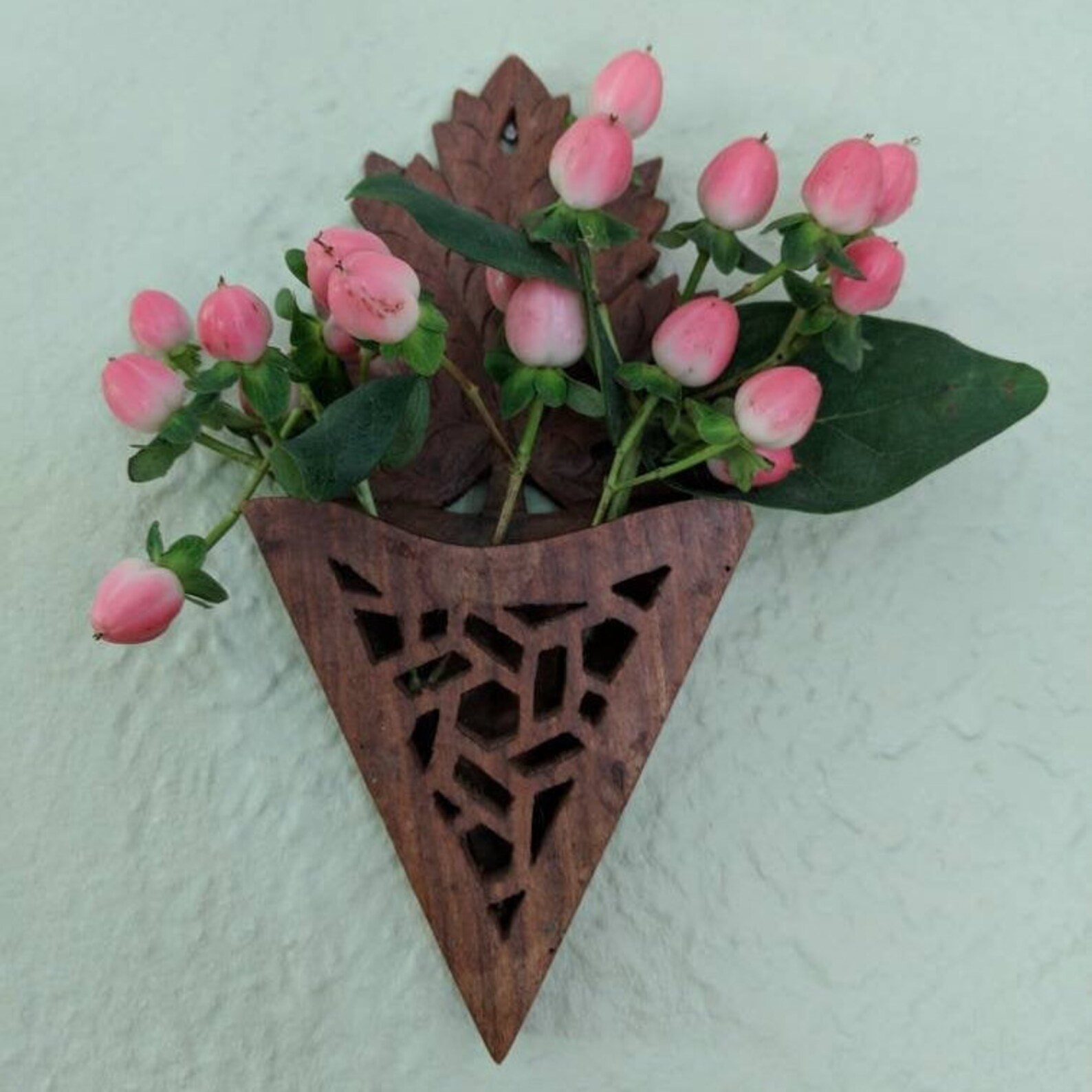 Vintage Wooden Wall Pocket Tree with Roots | Etsy