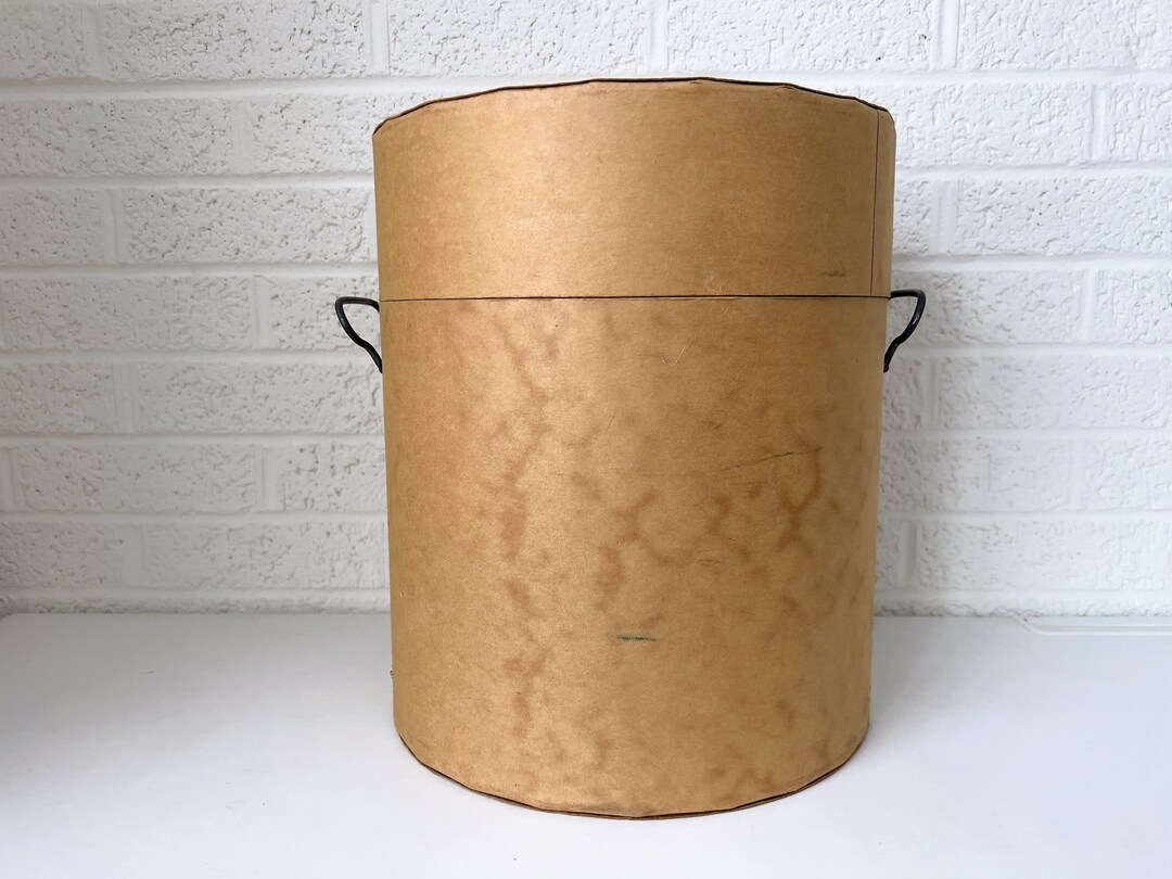 Vintage Paper Storage Box | Marked Sonoco Fibre Drum | Tall Cylindrical ...