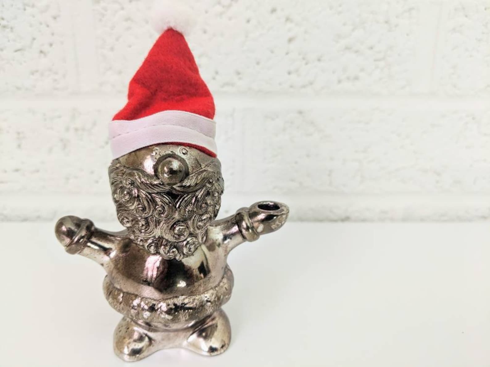 Vintage Rogers Silver Santa Figurine and Candleholder With Red | Etsy