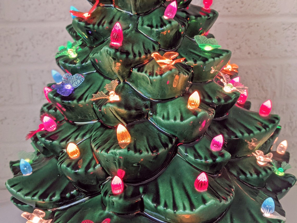 Vintage Ceramic Christmas Tree and Music Box With Lights - Etsy