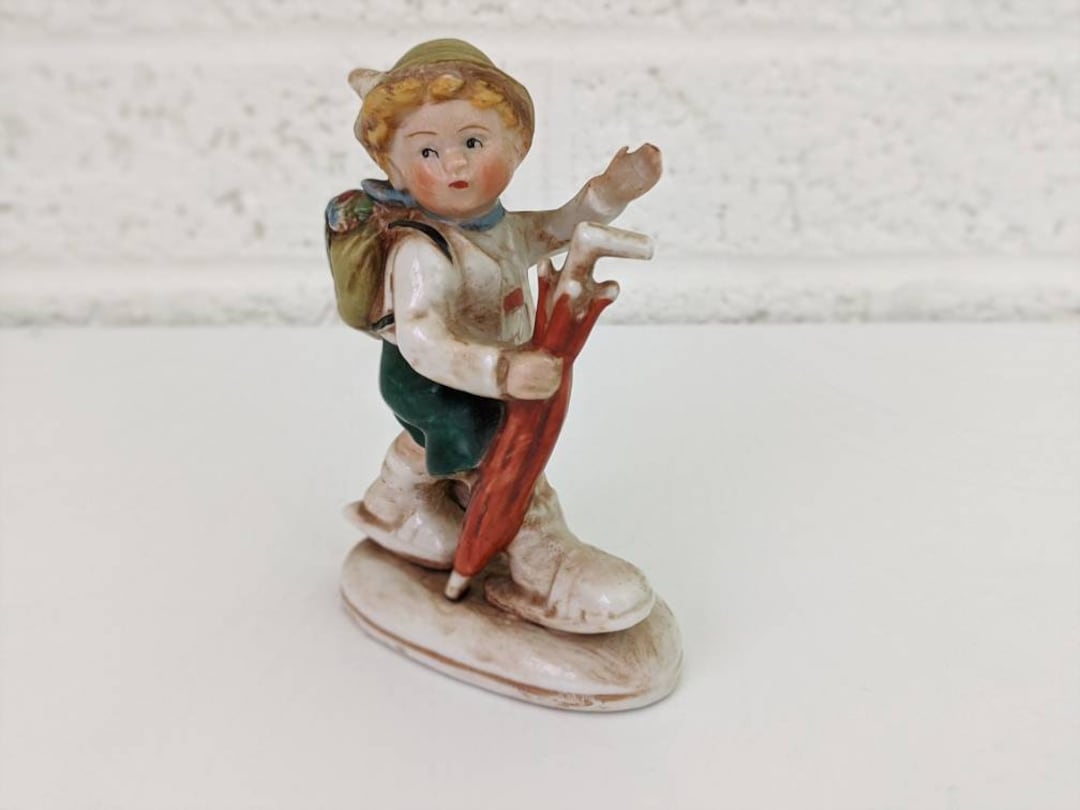 Vintage German School Boy Figurine - Etsy