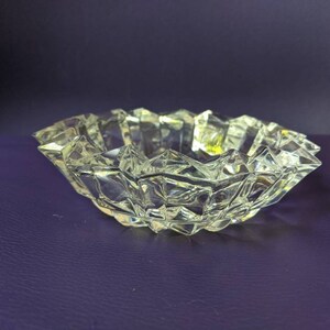 Vintage Cut Glass Bowl With Faceted, Pointed Rim - Etsy