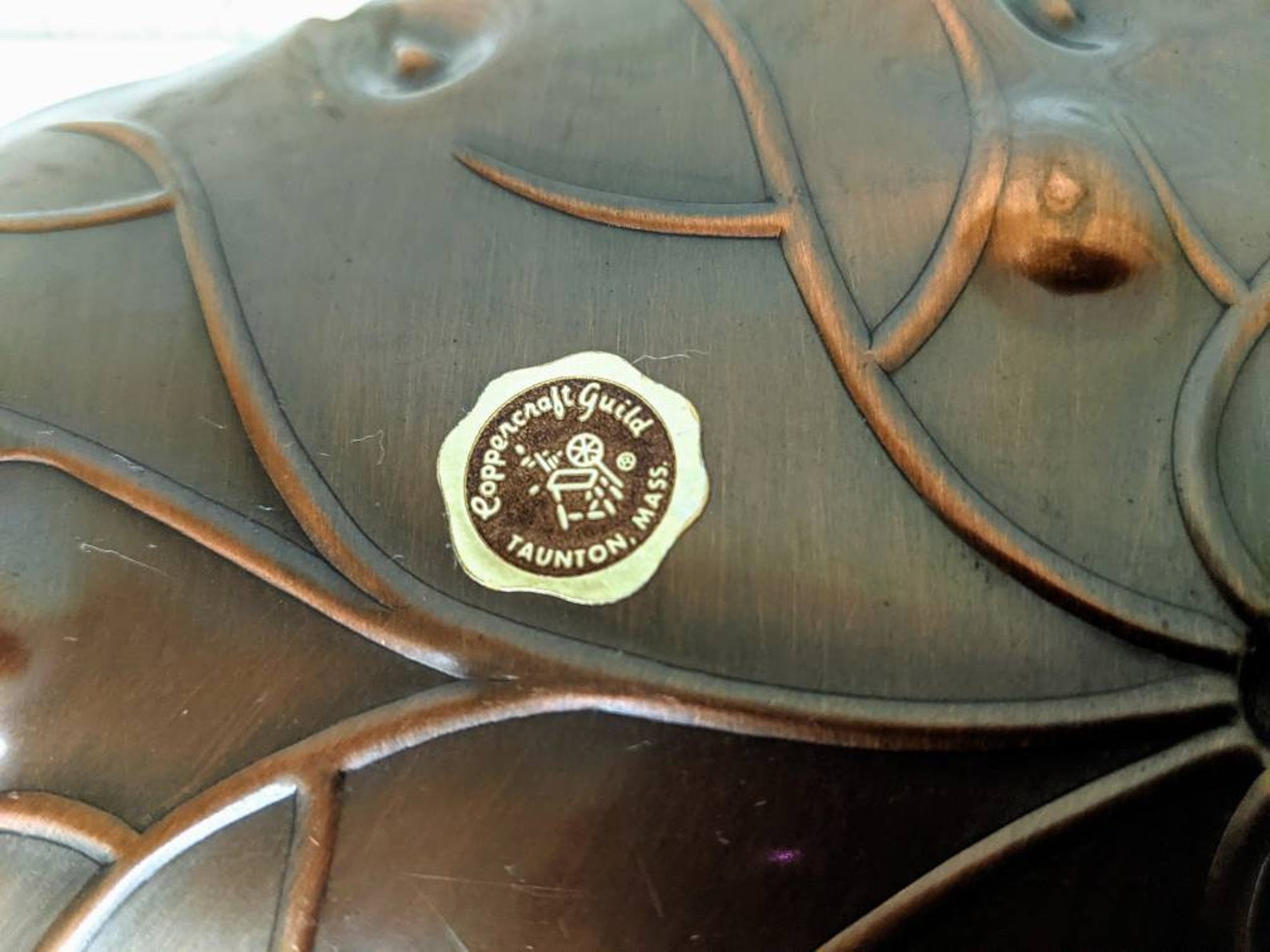 Vintage Coppercraft Guild Copper Leaf Dish With Handle - Etsy
