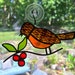 Vintage Robin Stained Glass Suncatcher Stained Leaded Glass - Etsy