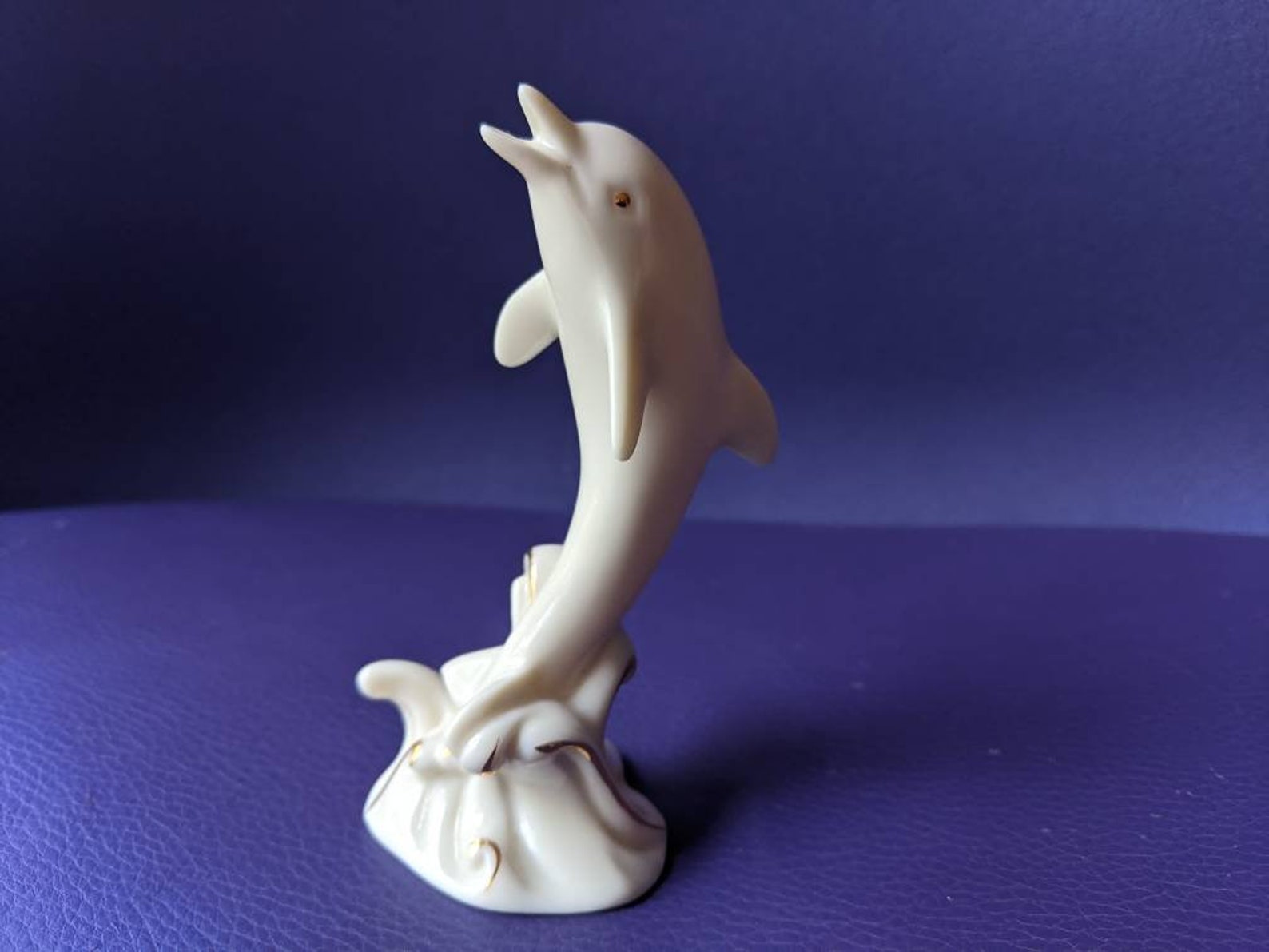 Lenox Dolphin Figurine Porcelain With Gold Accents on Ocean - Etsy