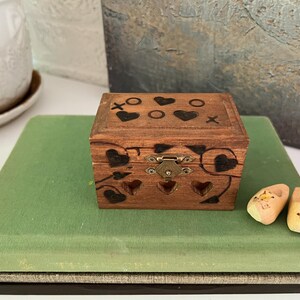 Vintage Wooden Trinket Box and Miniature Clogs | Miniature Wood Chest ...
