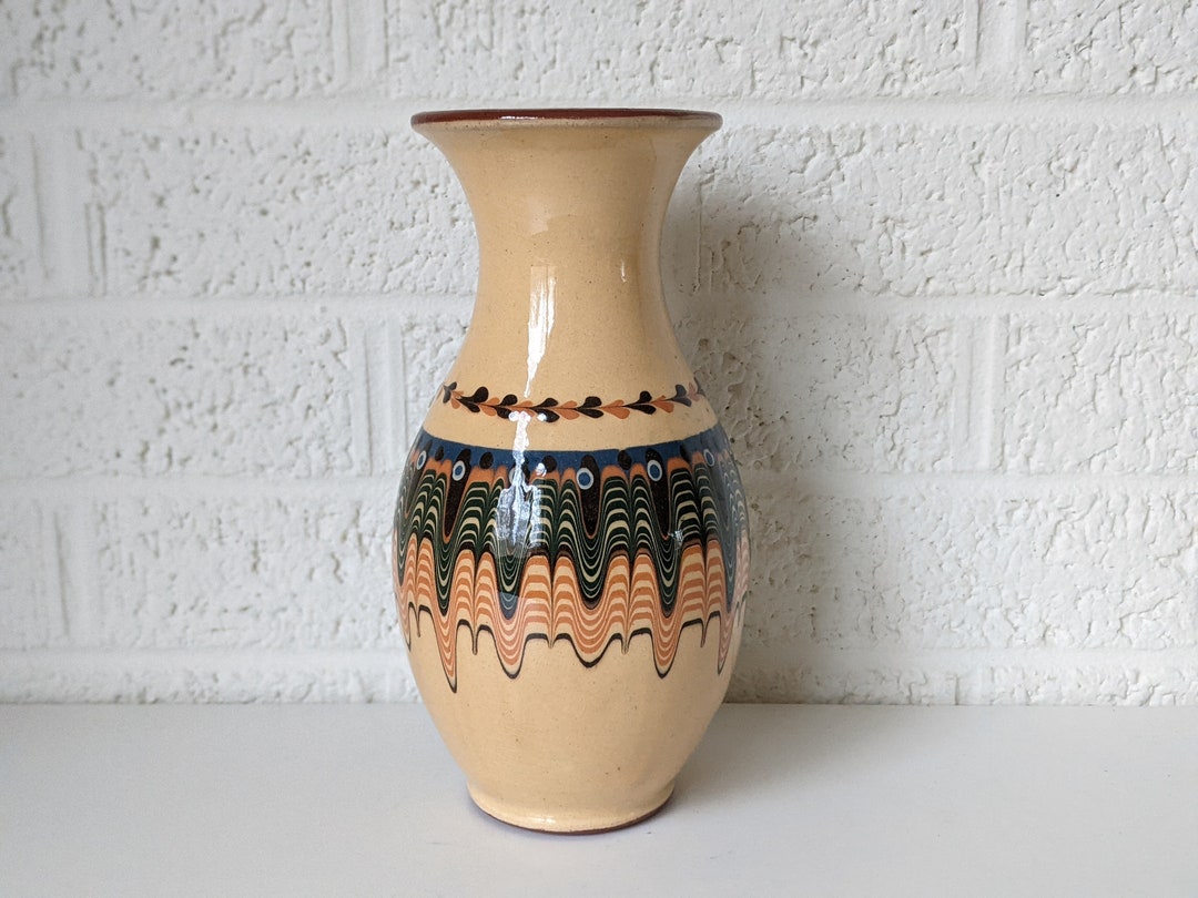 Vintage Bulgarian Troyan Pottery Terracotta Monks Slip Ware Vase - Etsy