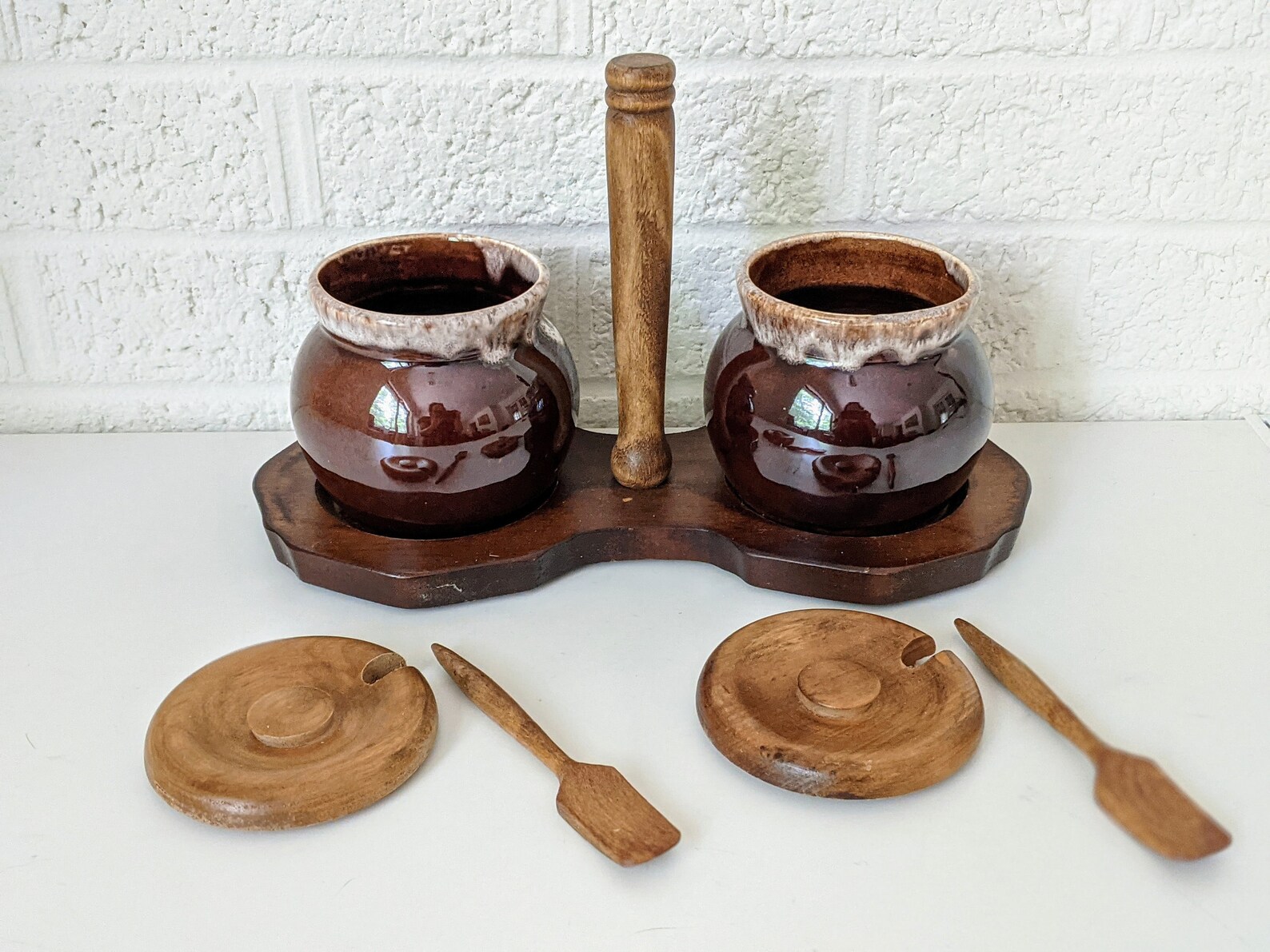 Vintage Drip Pottery Condiment Caddy Jam Caddy Honey Caddy - Etsy