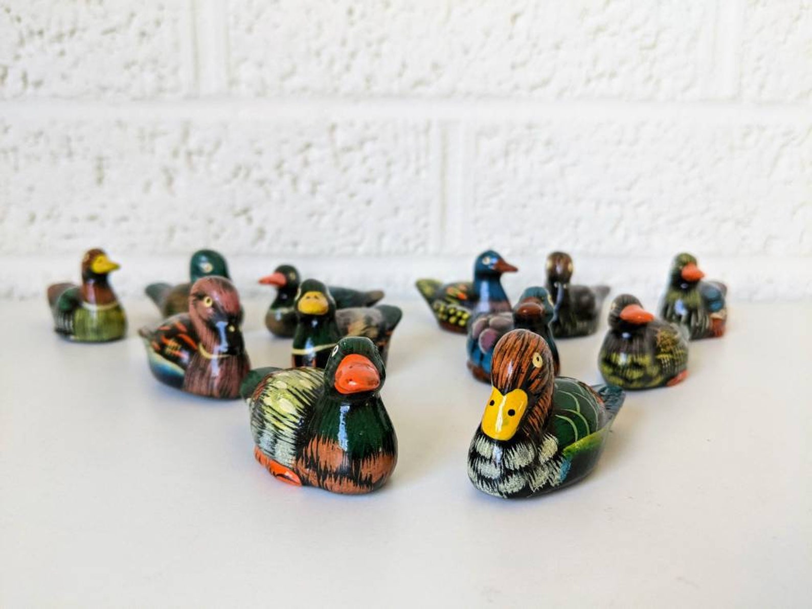 Tiny Vintage Hand Painted Clay Duck Figurine Miniature Duck - Etsy