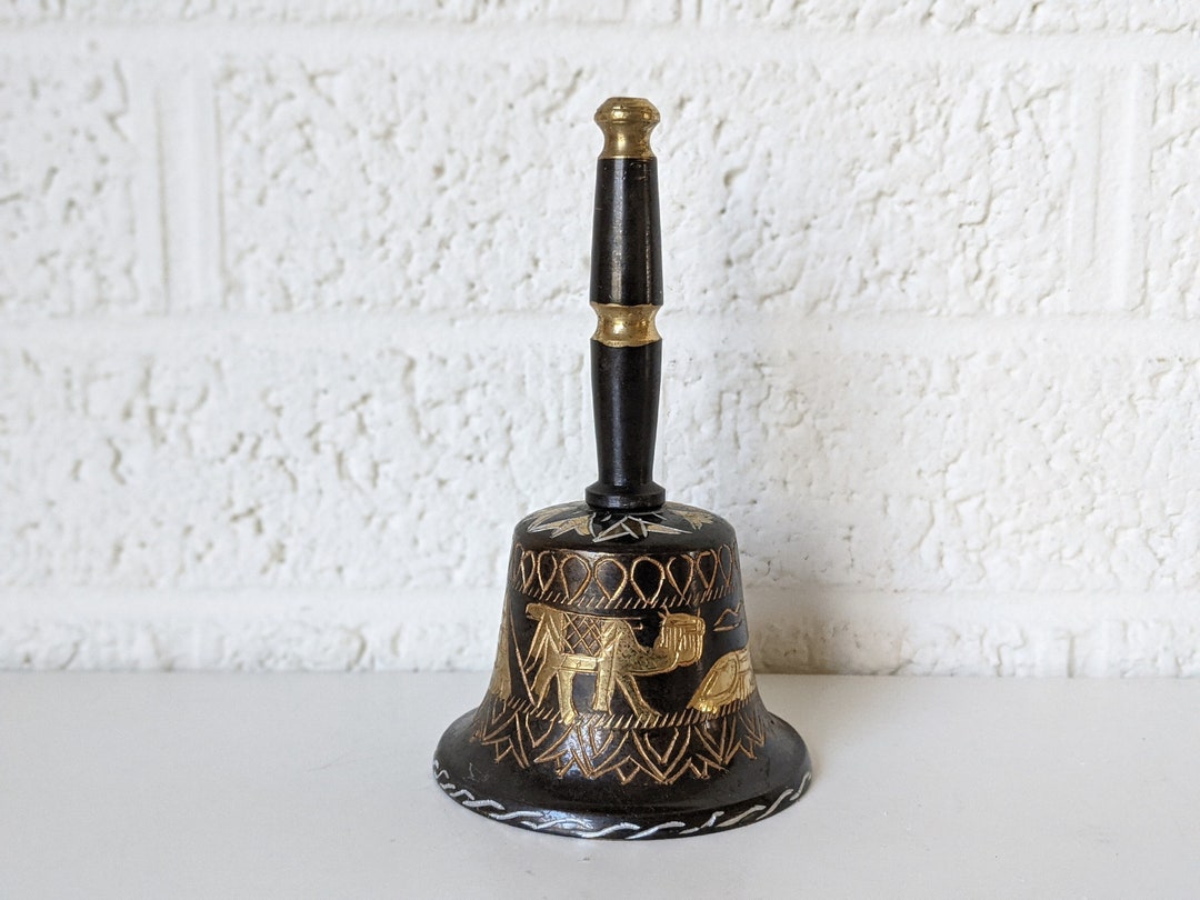 Vintage Etched Metal Bell Egypt Designs Pyramids, Sphinx, Camel - Etsy