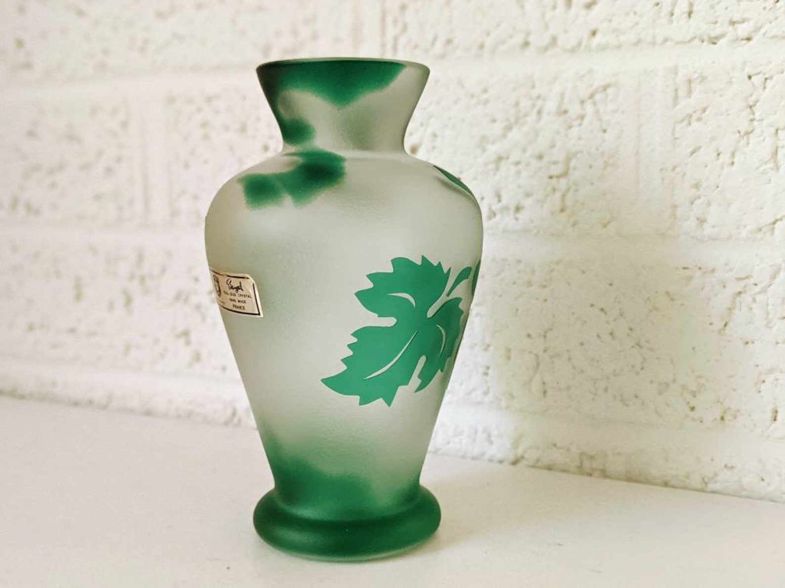 Vintage Bayel Cameo Glass Crystal Vase Grape Clusters and | Etsy