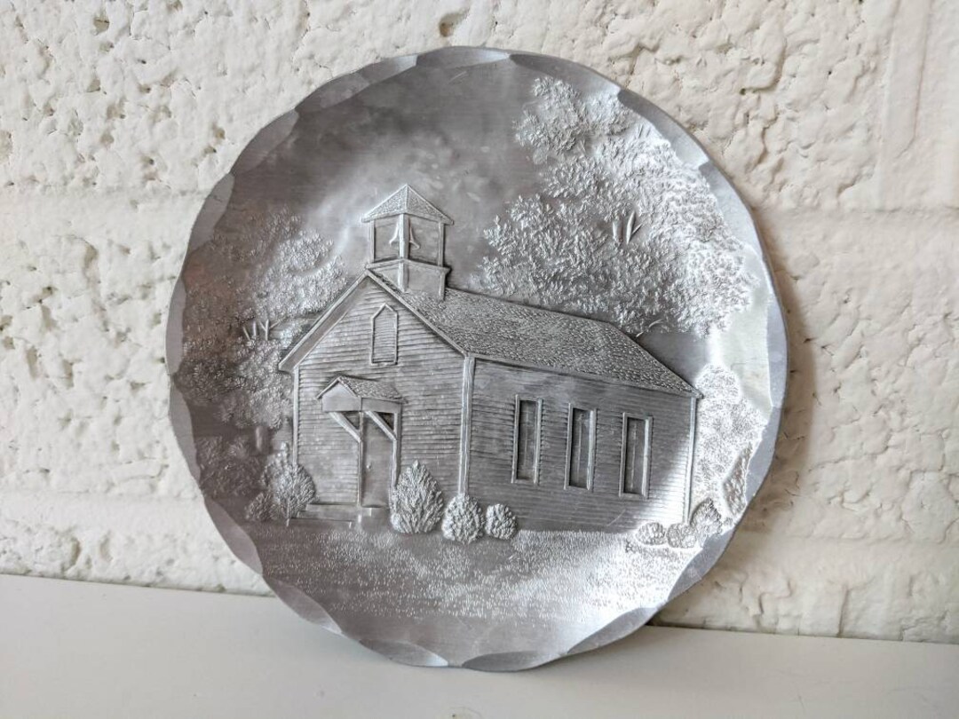 Vintage Wendell August Forge Schoolhouse Hammered Metal Plate - Etsy