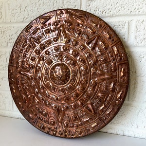Vintage Copper Disk Mayan Calendar Wall Art - Etsy