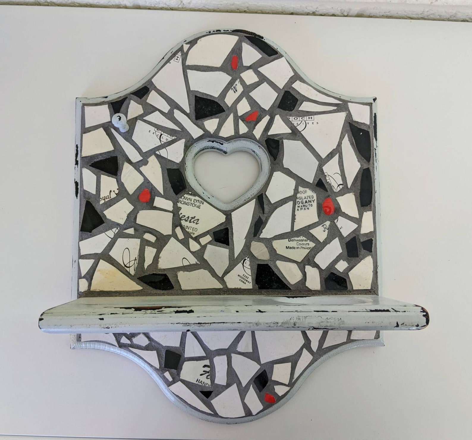 Vintage Mosaic Key Holder and Shelf - Etsy