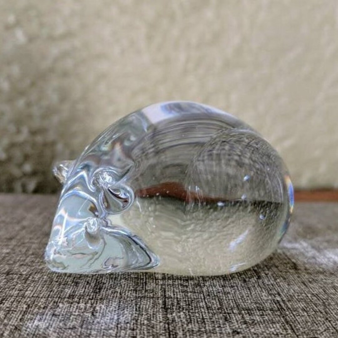 Vintage Glass Mouse Figurine - Etsy
