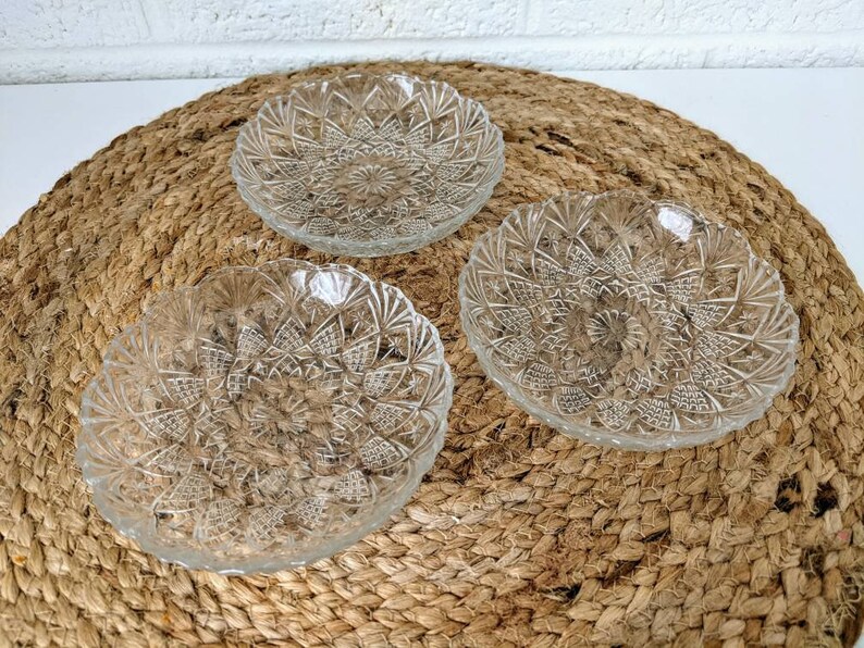 Vintage Three Dish Metal Stand With Three Glass Dishes Snack - Etsy