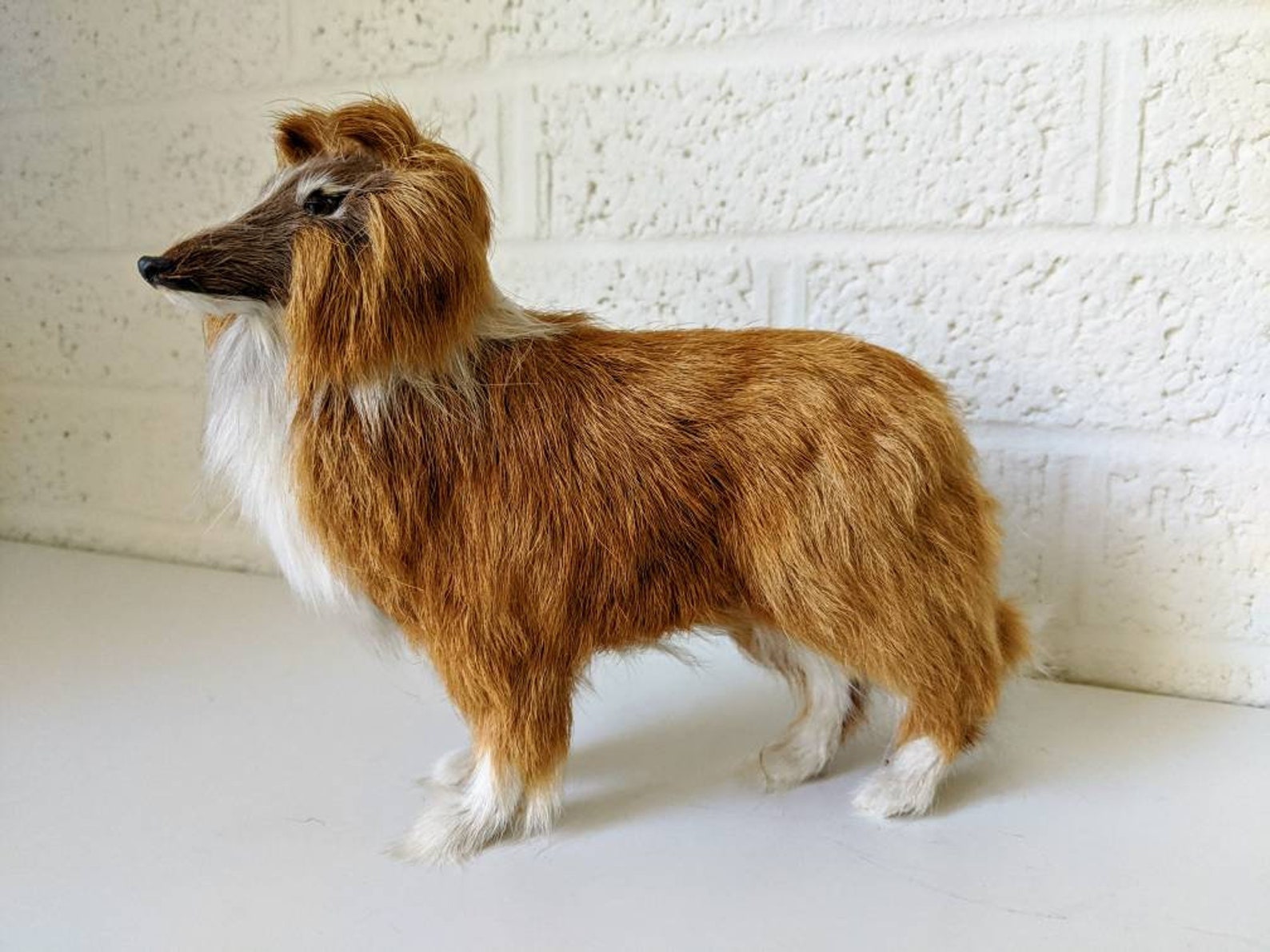 Vintage Realistic Collie Dog Figurine | Etsy