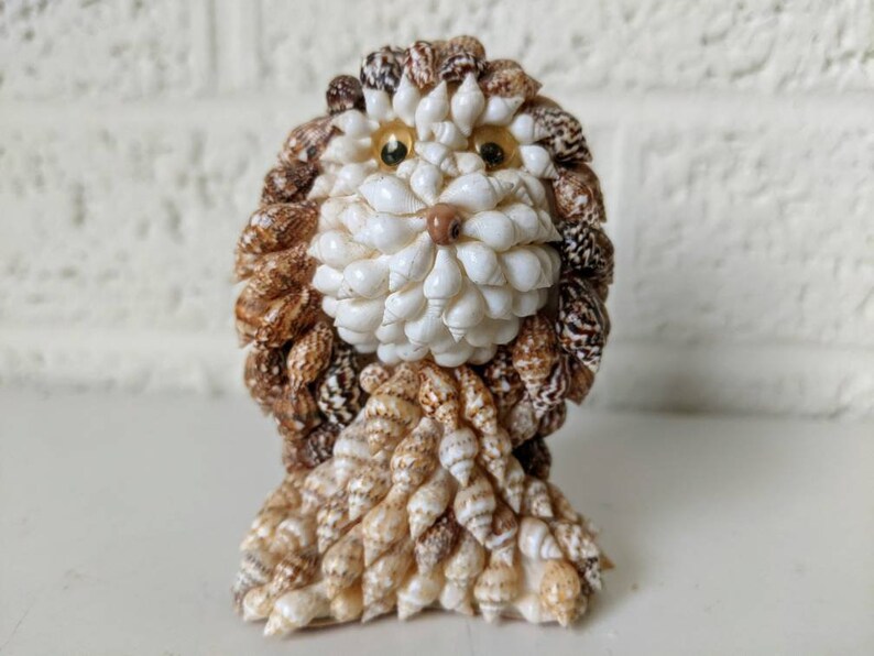 Vintage Seashell Dog Figurine - Etsy