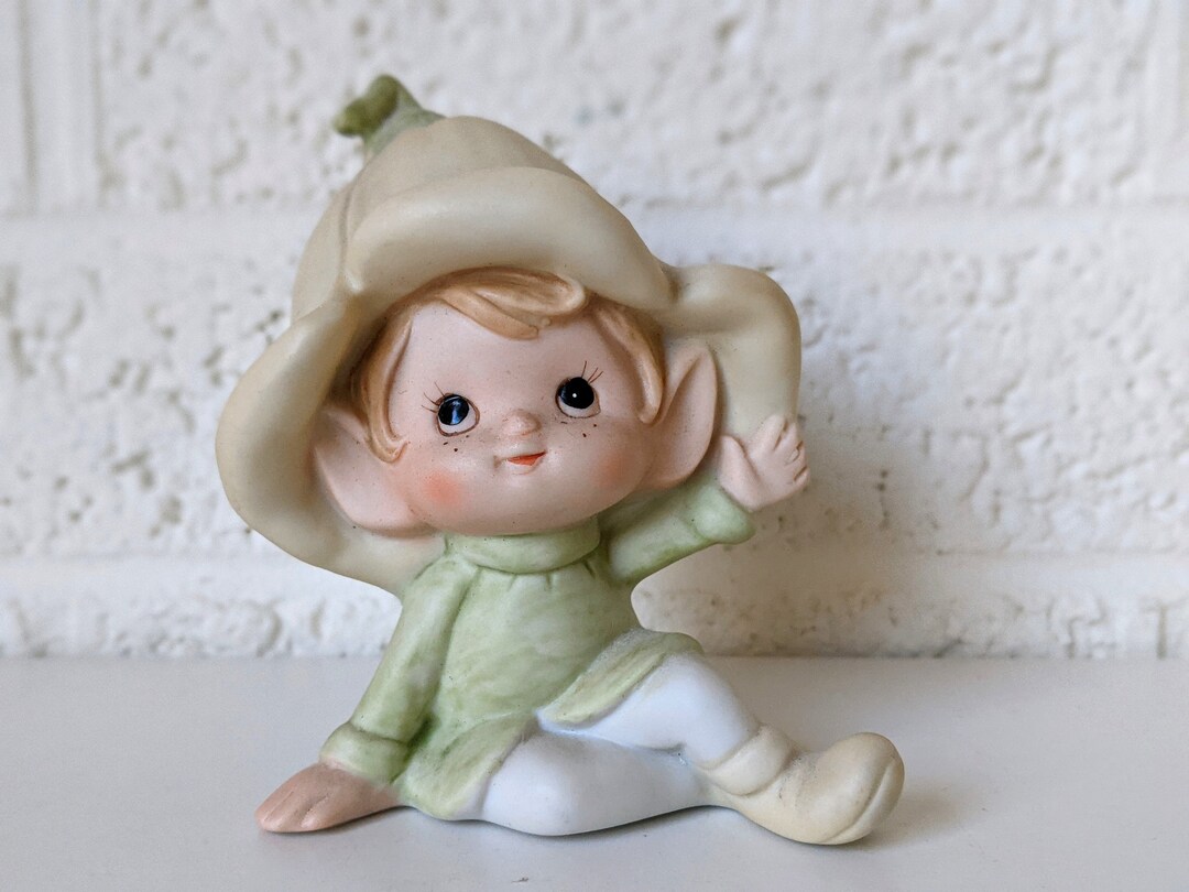 Vintage Homco Pixie Figurine | Homco Ceramic Elf Figurine #5213 | Mid ...