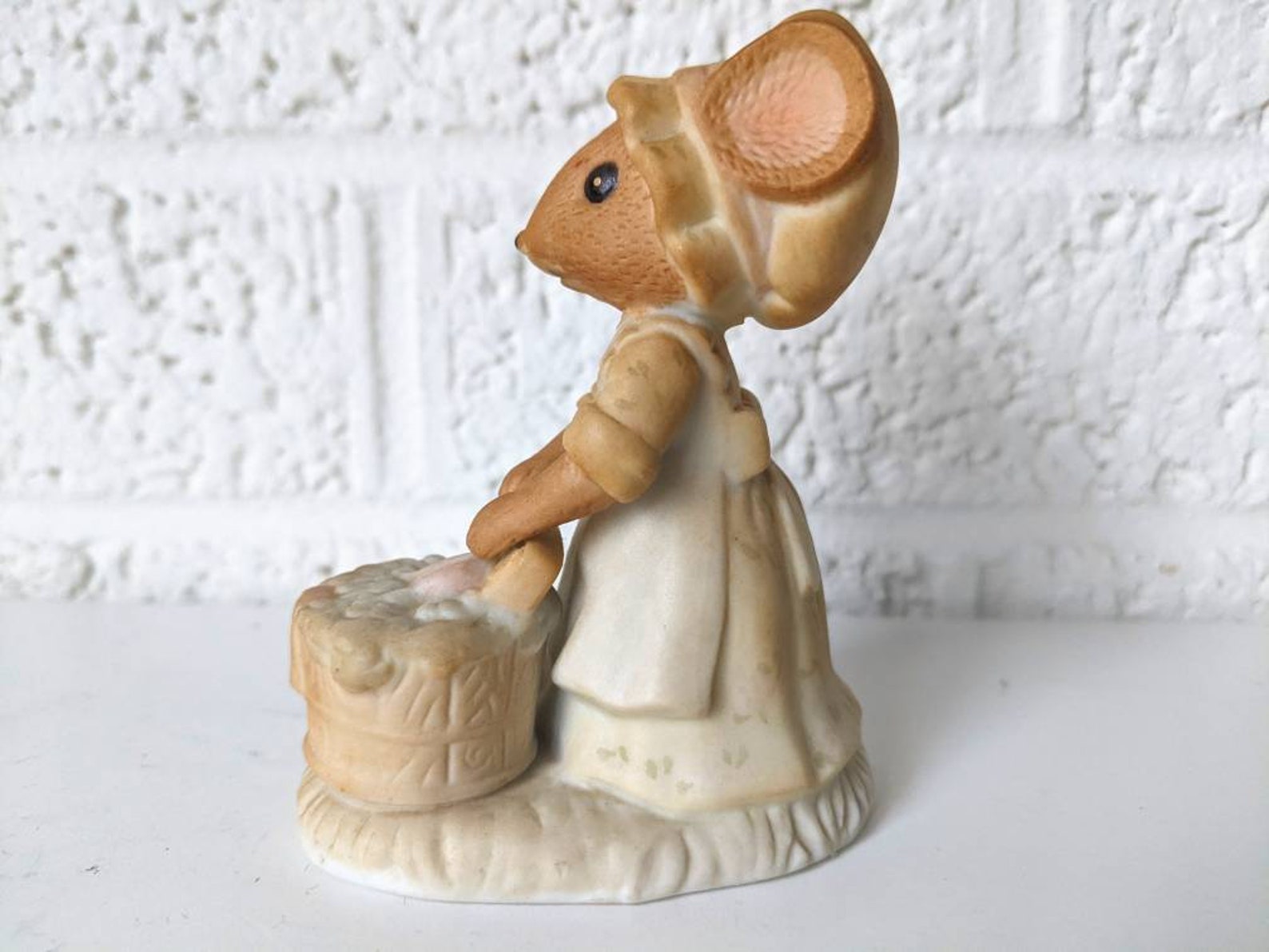 Vintage Country Calico Mouse Washing Laundry Figurine Days - Etsy