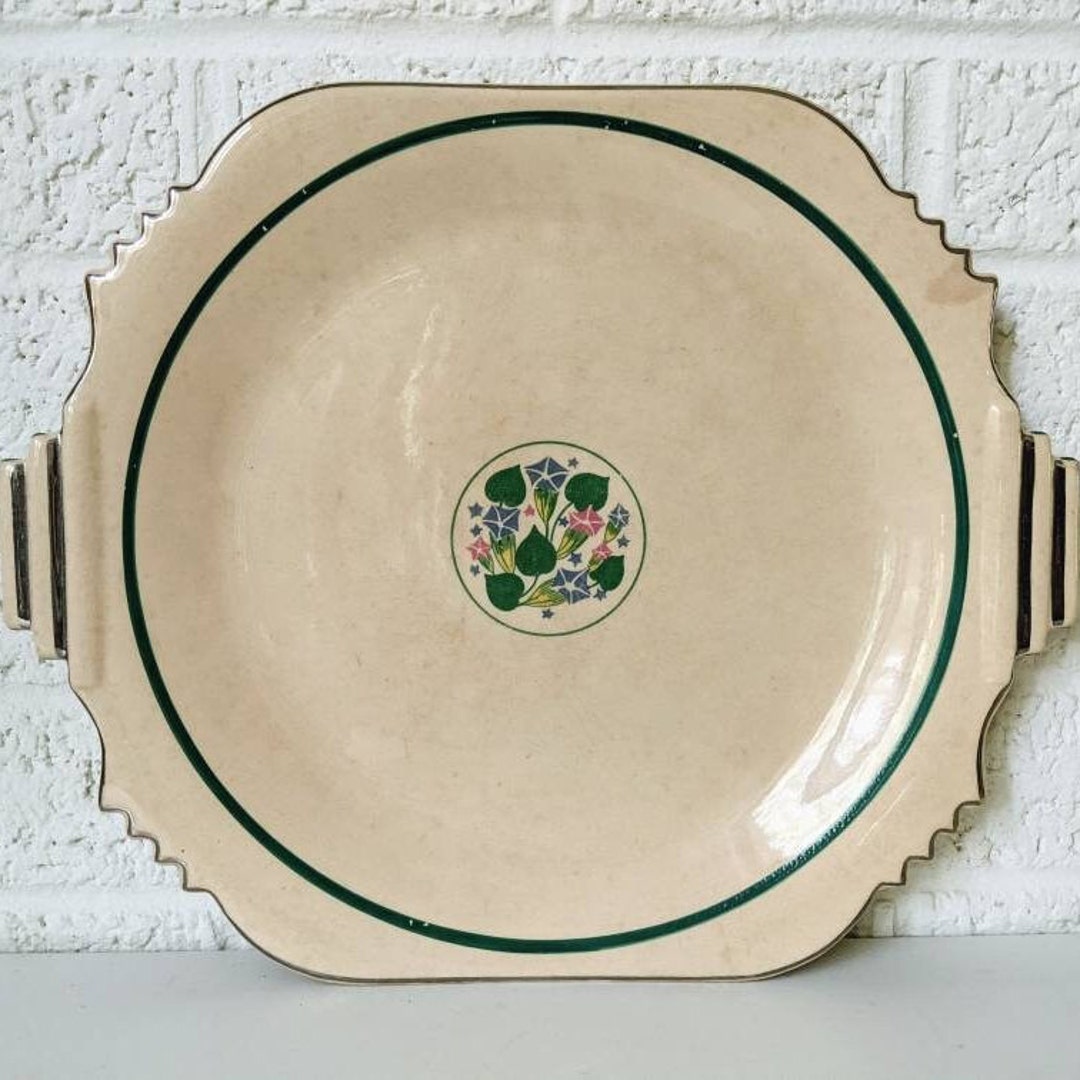 Vintage Leigh Ware Gleneden Plate Art Nouveau, Art Deco Floral Pottery ...