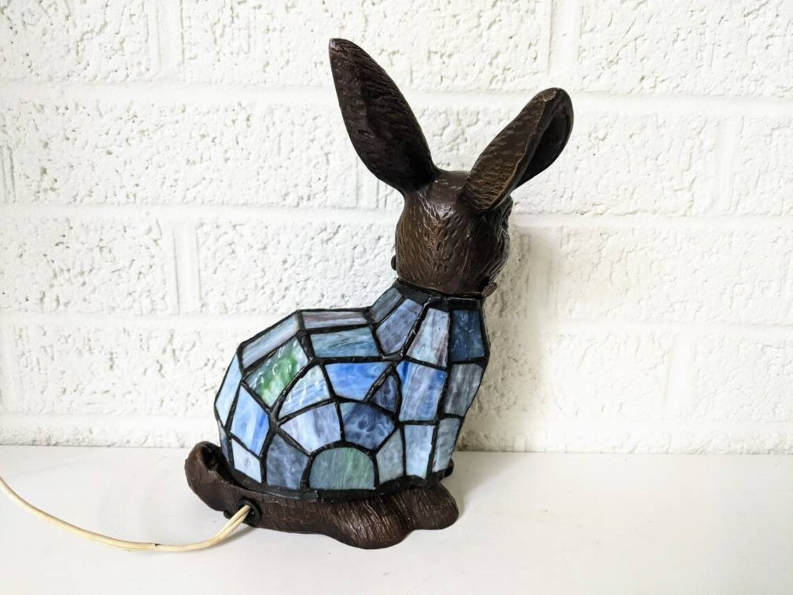 Vintage Rabbit Lamp Lot Tiffany Style Stained Glass and | Etsy