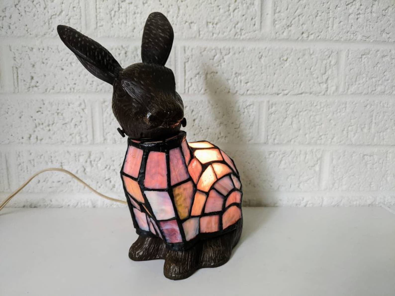 Vintage Rabbit Lamp Lot Tiffany Style Stained Glass and | Etsy