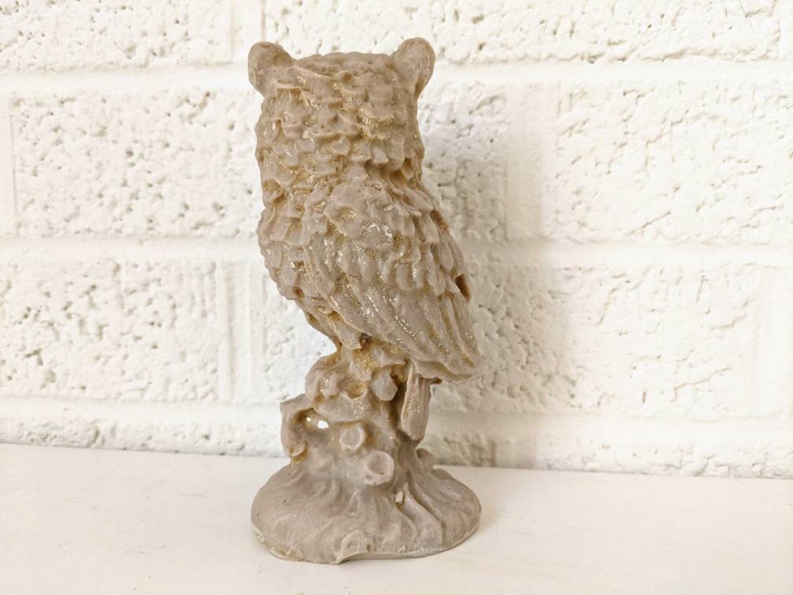 Vintage Resin Owl Figurine - Etsy