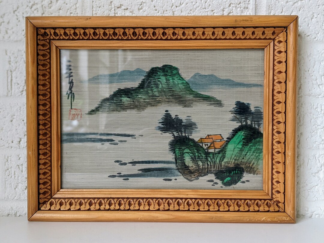 Vintage Framed Asian Painting | Framed Asian Art | Chinese or Japanese ...
