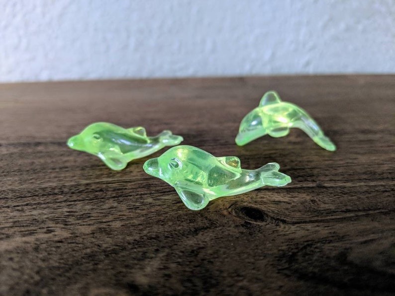Neon Plastic Dolphin Miniatures Set of Three - Etsy