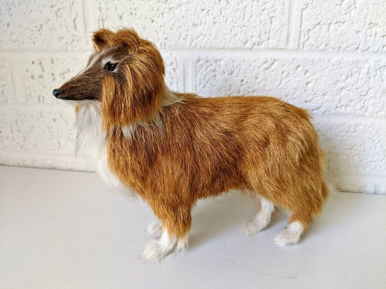 Vintage Realistic Collie Dog Figurine - Etsy