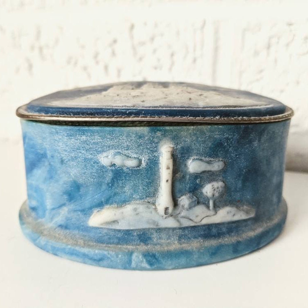 Vintage Incolay Trinket Box and Belt Buckle | Sailing Ship and ...