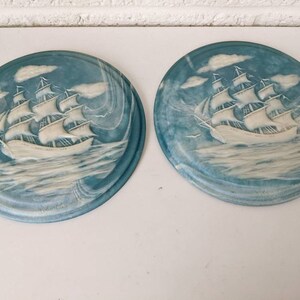 Vintage Incolay Wall Art | Ship Plaque | Designed and Signed by Robert ...