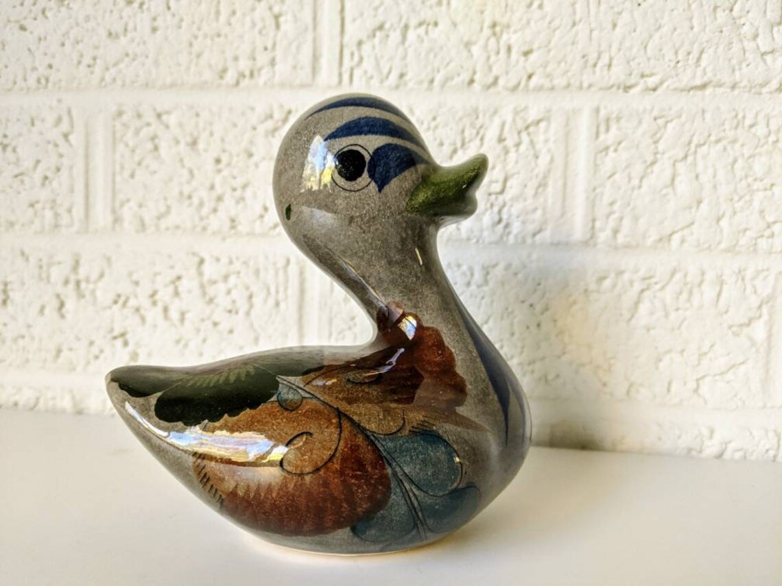 Vintage Mexican Duck, Glazed Ceramic - Etsy