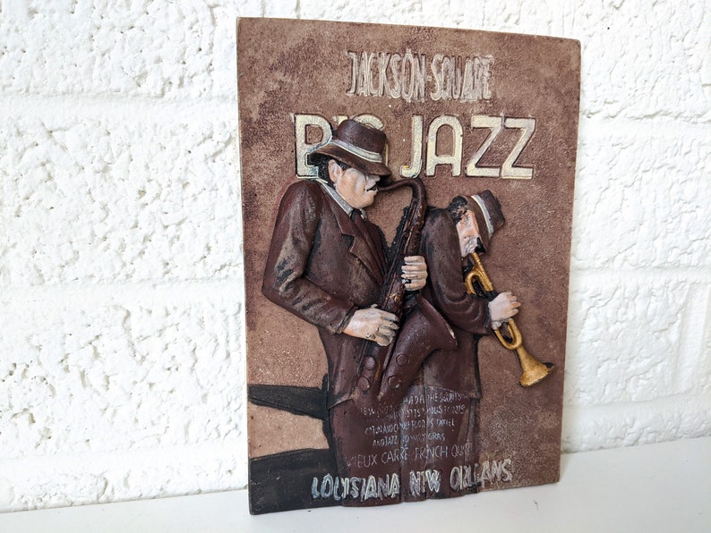 Vintage Jackson Square Big Jazz Wall Plaque New Orleans | Etsy