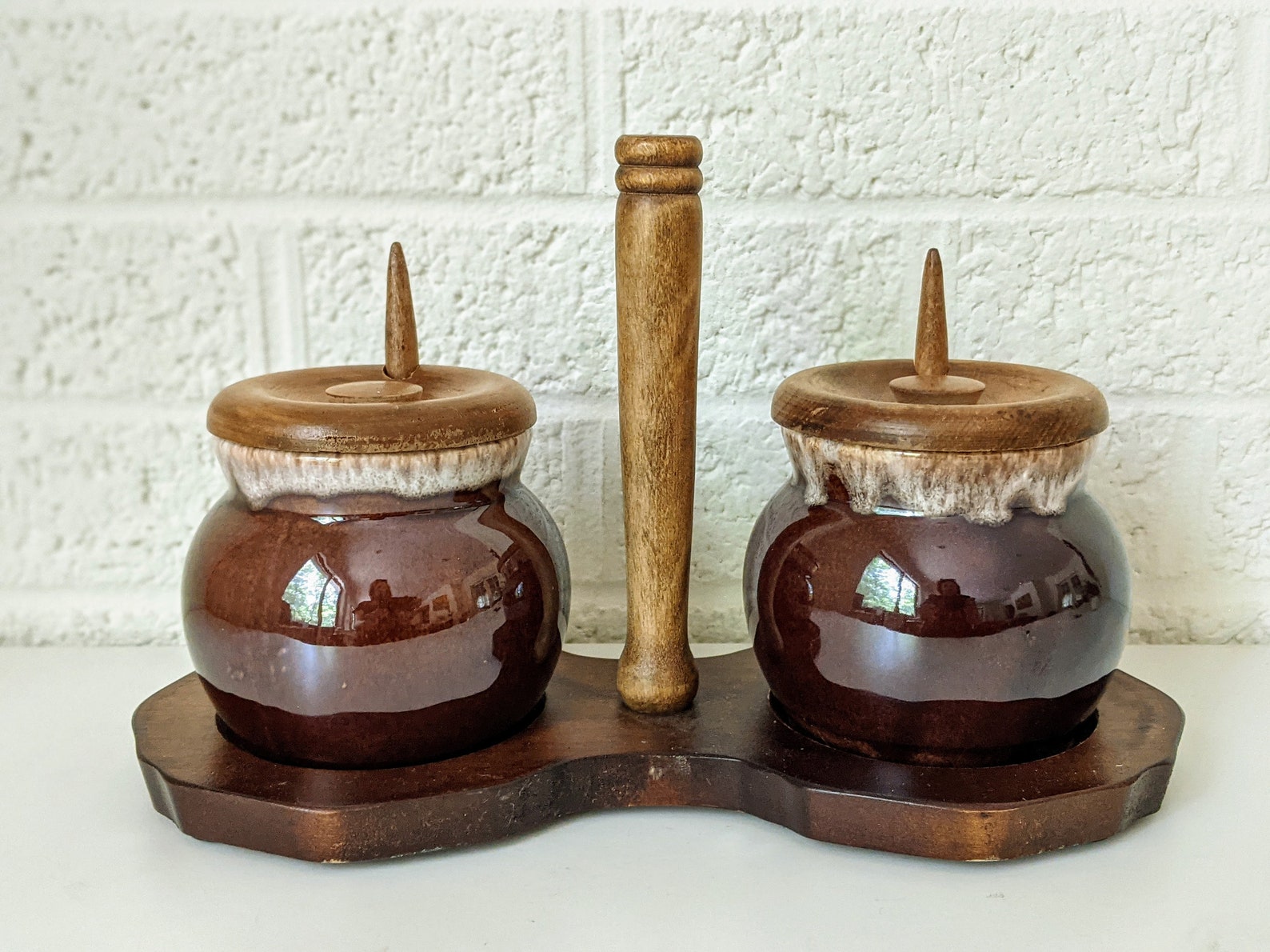 Vintage Drip Pottery Condiment Caddy Jam Caddy Honey Caddy - Etsy