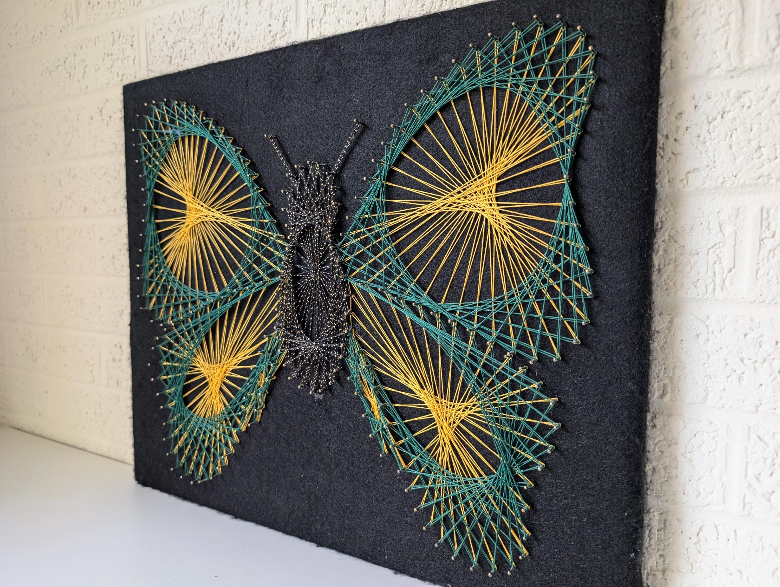 Vintage String Art Butterfly Design | Nails and String Art - Etsy