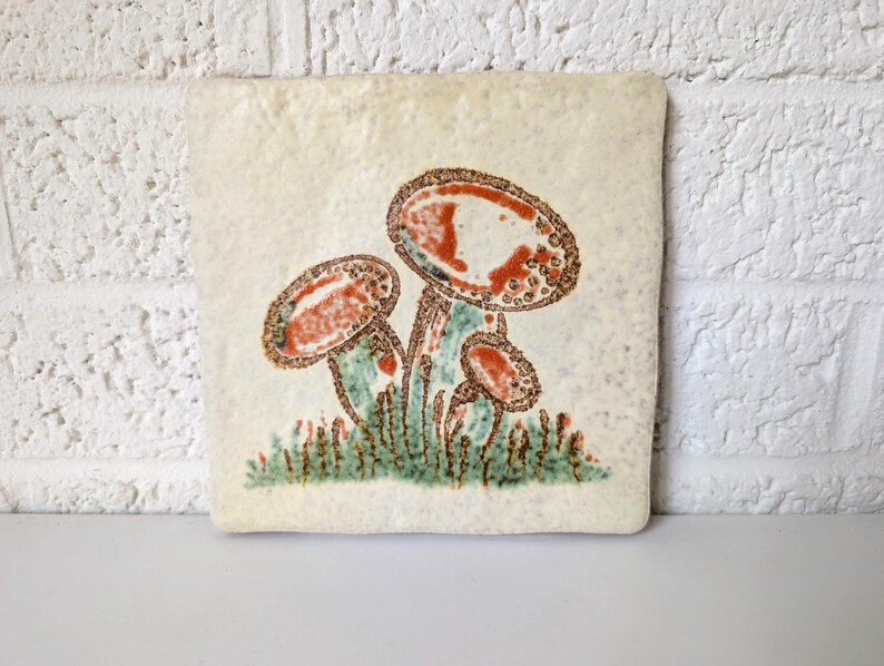 Vintage Italian Art Tile | Mushrooms | Fungi - Etsy