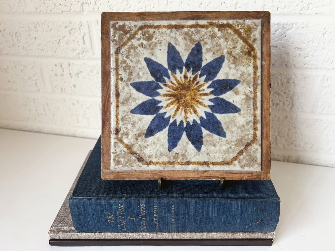 Vintage Tile Trivet or Wall Art | Made in Italy | Flower Tile - Etsy